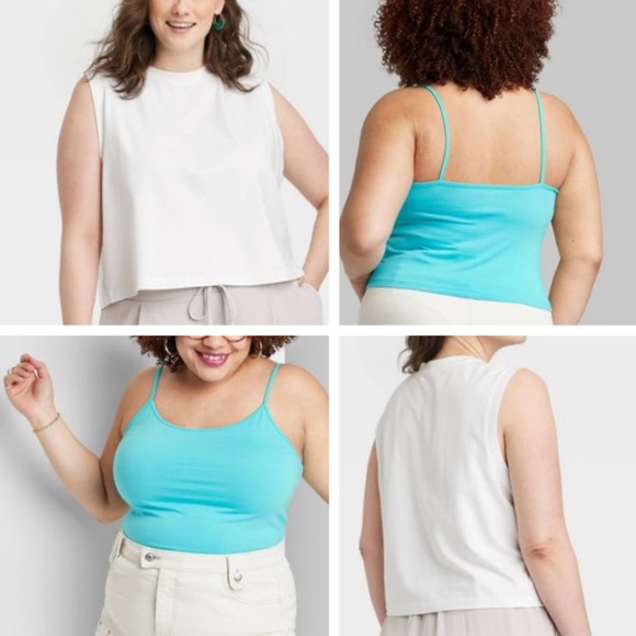 Target | Tops | Target Basic Crop Tank Bundle 2 Solid Blue White ...